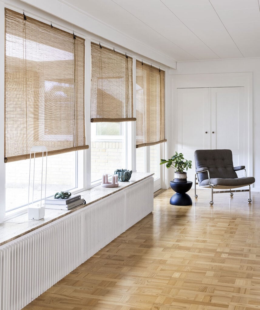 Brown fine bamboo roller blind - Color & Co - UK
